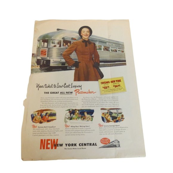 New York Central | Other | New York Central Pacemaker Advertising Print ...